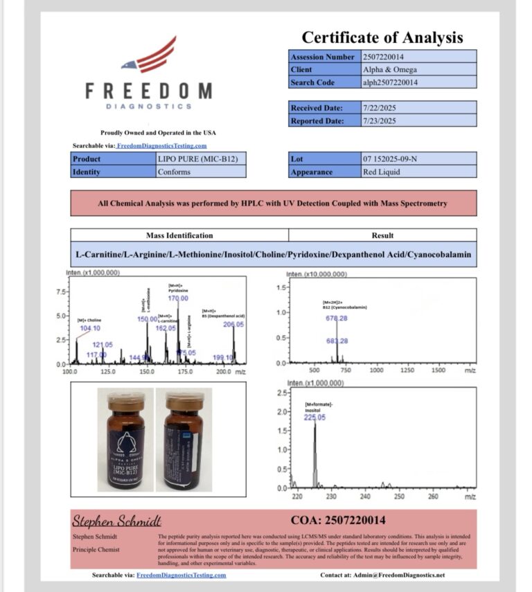 Lipo Pure (MIC-B12) | Alpha Omega Peptide