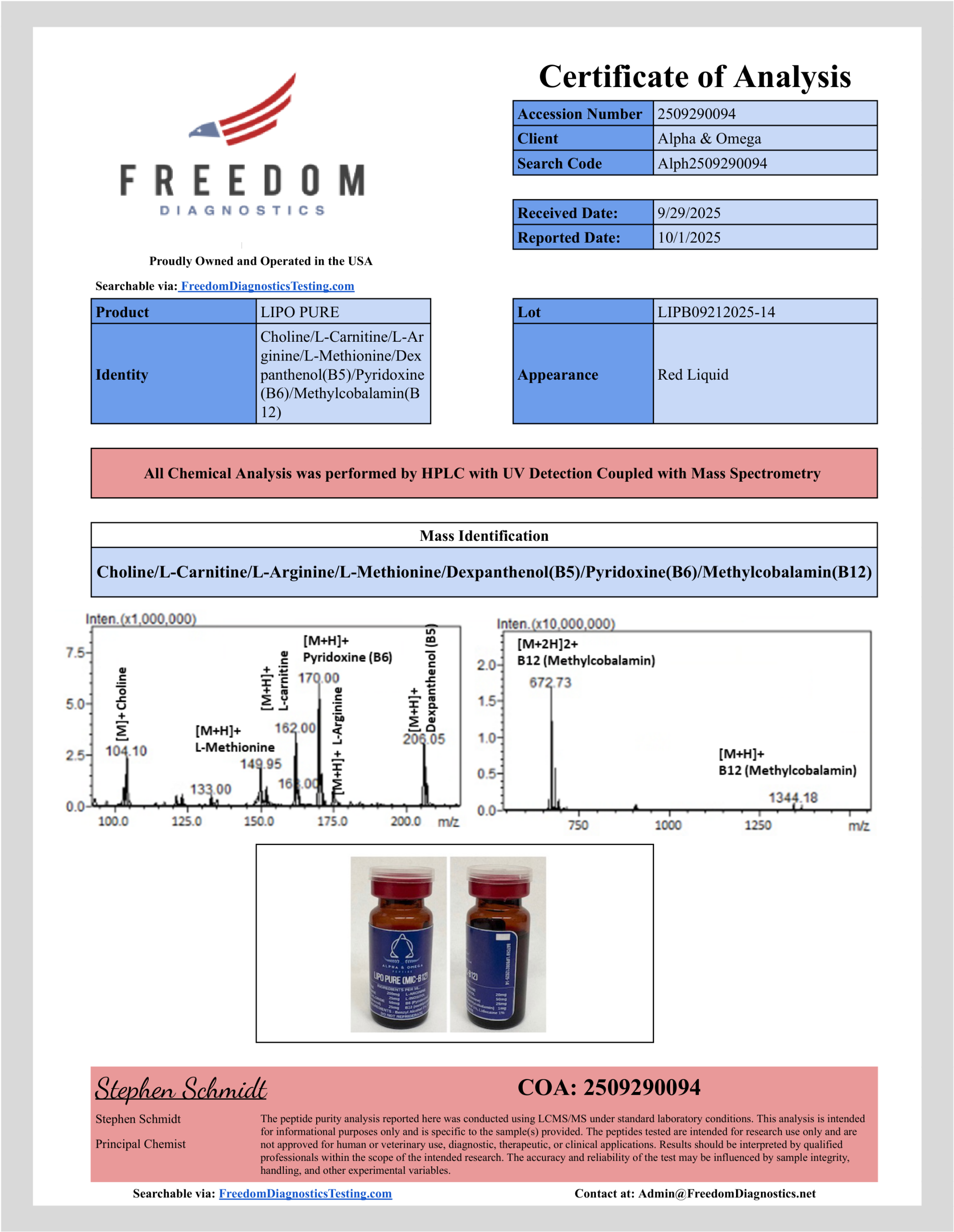 Lipo Pure (MIC-B12) | Alpha Omega Peptide
