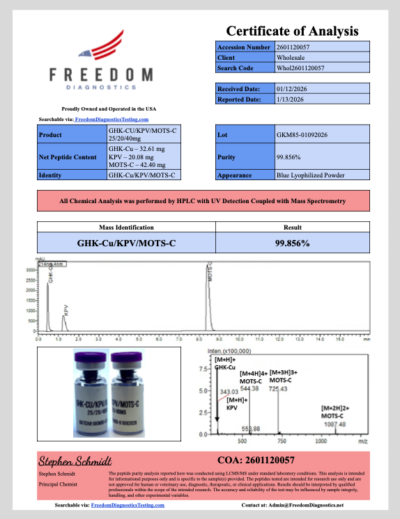 MOTS-C/GHK-CU/KPV Blend | Research Peptide Formula